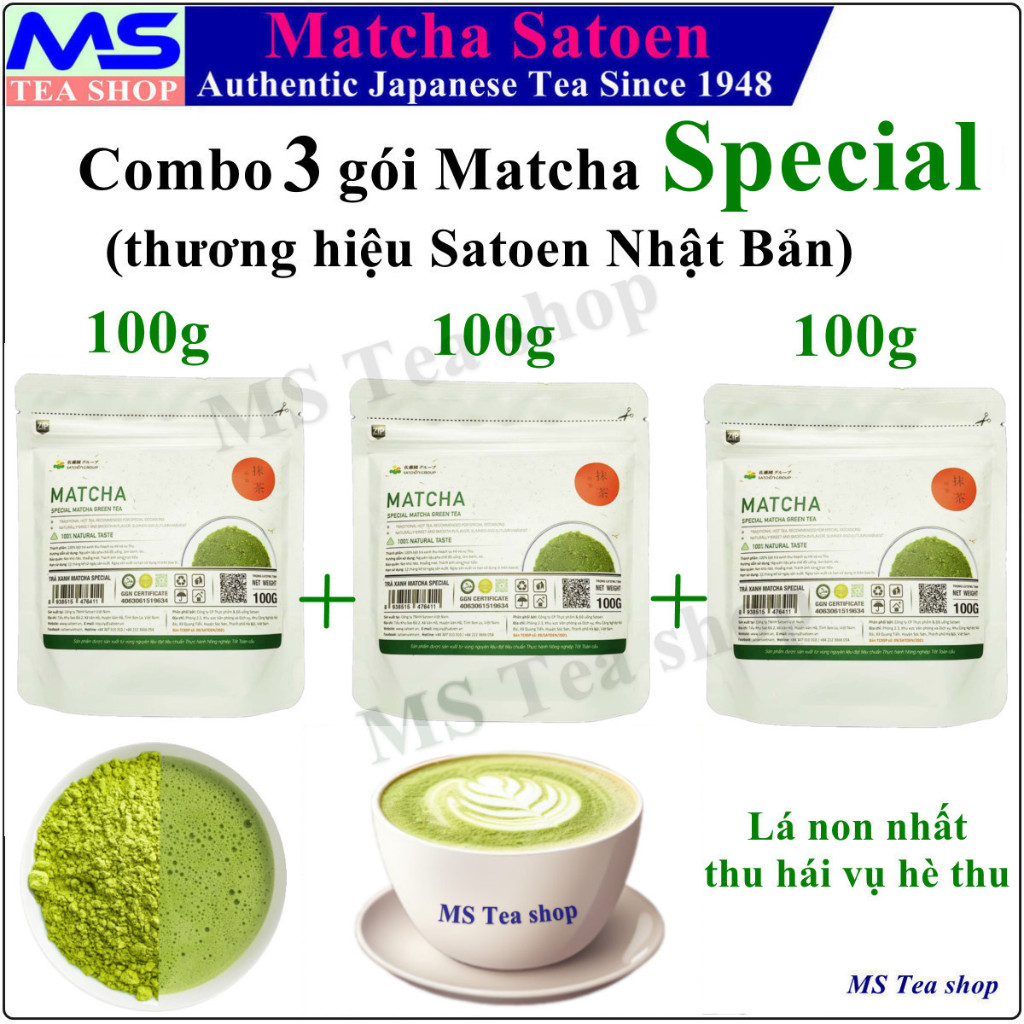 COMBO 3 gói Bột matcha Special Vụ Hè Thu 100gr, bột matcha special ...