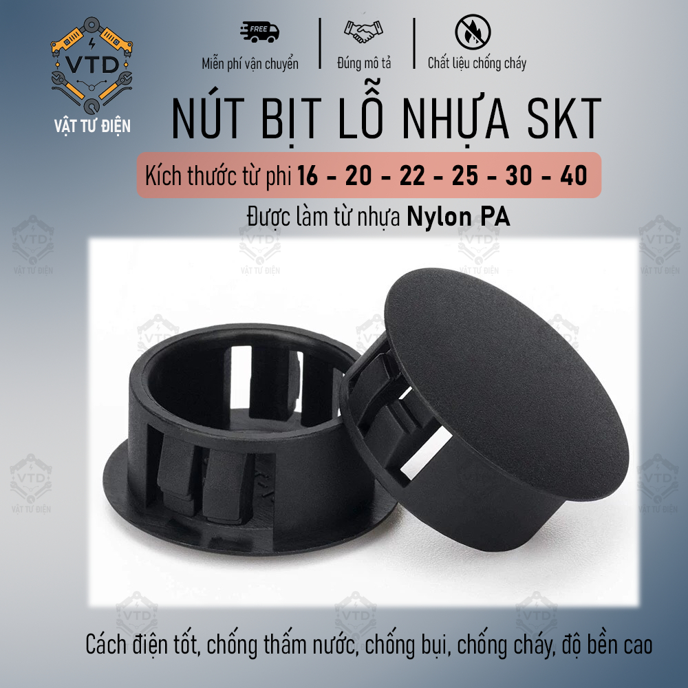 [10 cái] Nút bịt tủ điện SKT/HP–Bịt lỗ phi 16 22 25 30, Bịt lỗ công tắc chờ–Nhựa ABS chắc chắn ...
