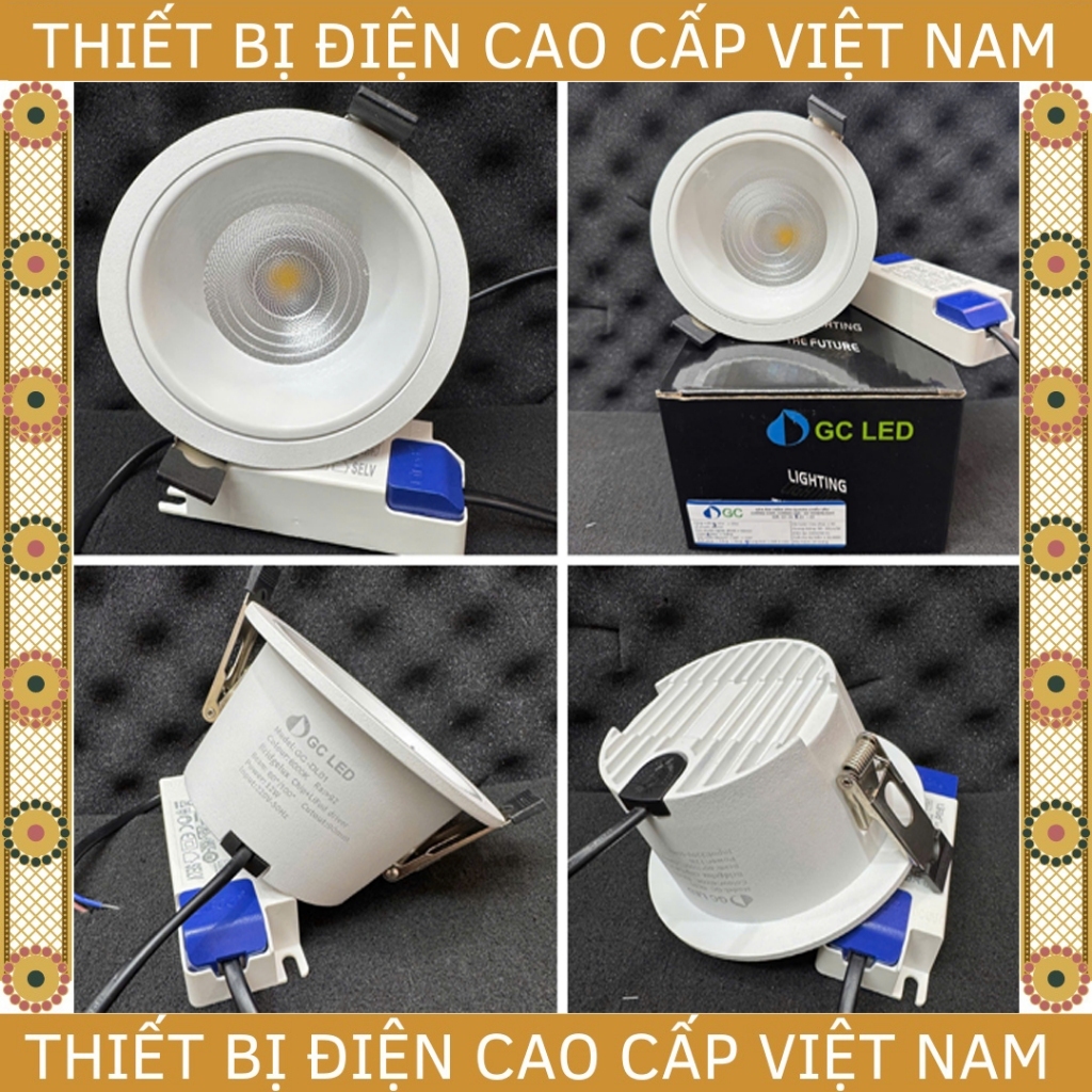 [GC] Đèn âm trần Spotlight Downlight Chống Chói chip COB 10W-12W/D90mm ...