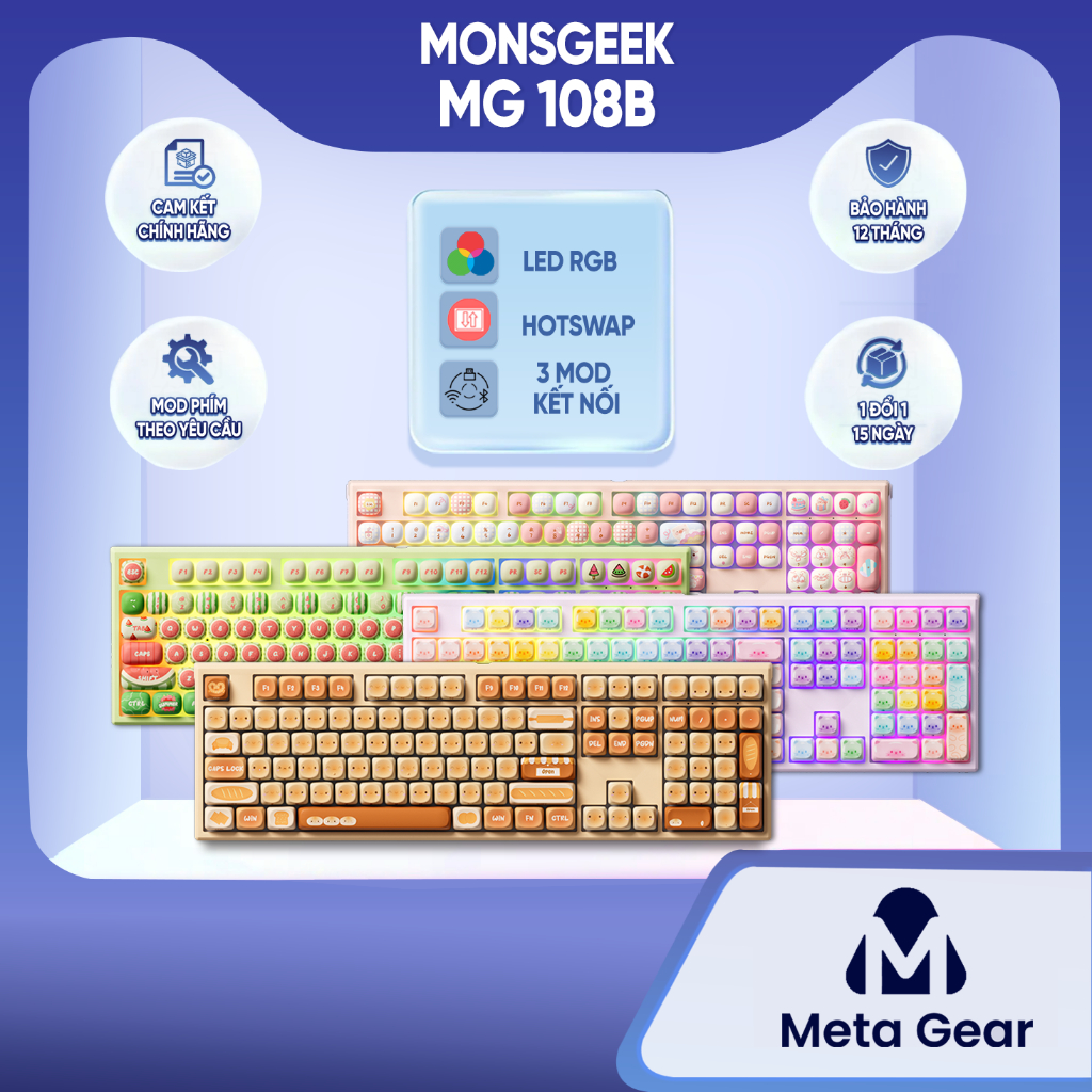 [CHÍNH HÃNG] Bàn phím cơ Monsgeek MG108 - Bàn phím không dây, Led RGB ...