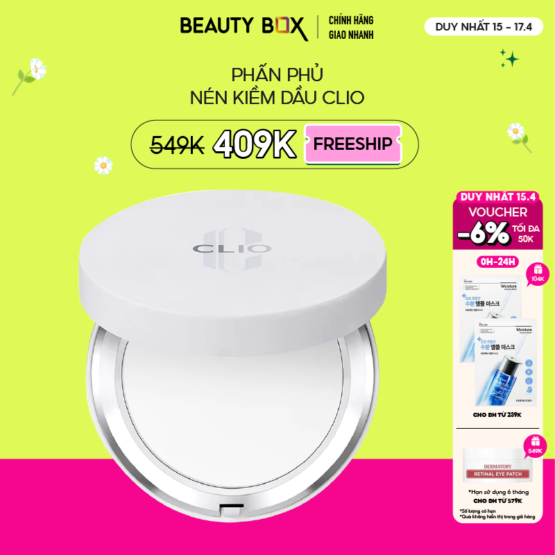 [Duy nhất 17.4] Phấn Phủ Nén Kiềm Dầu Clio Stay Perfect Finish Pact 8G ...