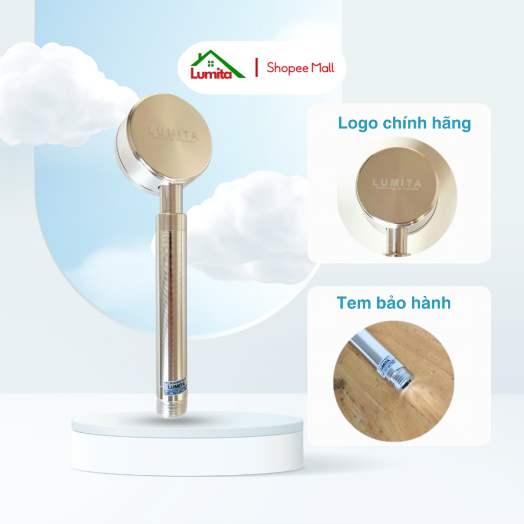 Vòi hoa sen tắm tăng áp LUMITA VS3 siêu mạnh, chất liệu nhôm bền bỉ ...