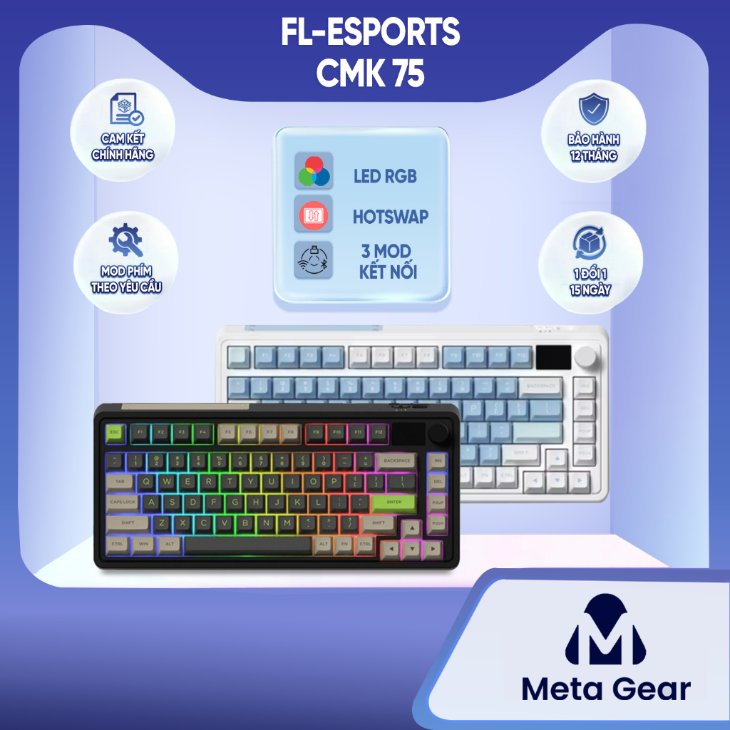 [CHÍNH HÃNG] Bàn phím cơ FL-Esport CMK75 - Bàn phím không dây, Led RGB ...