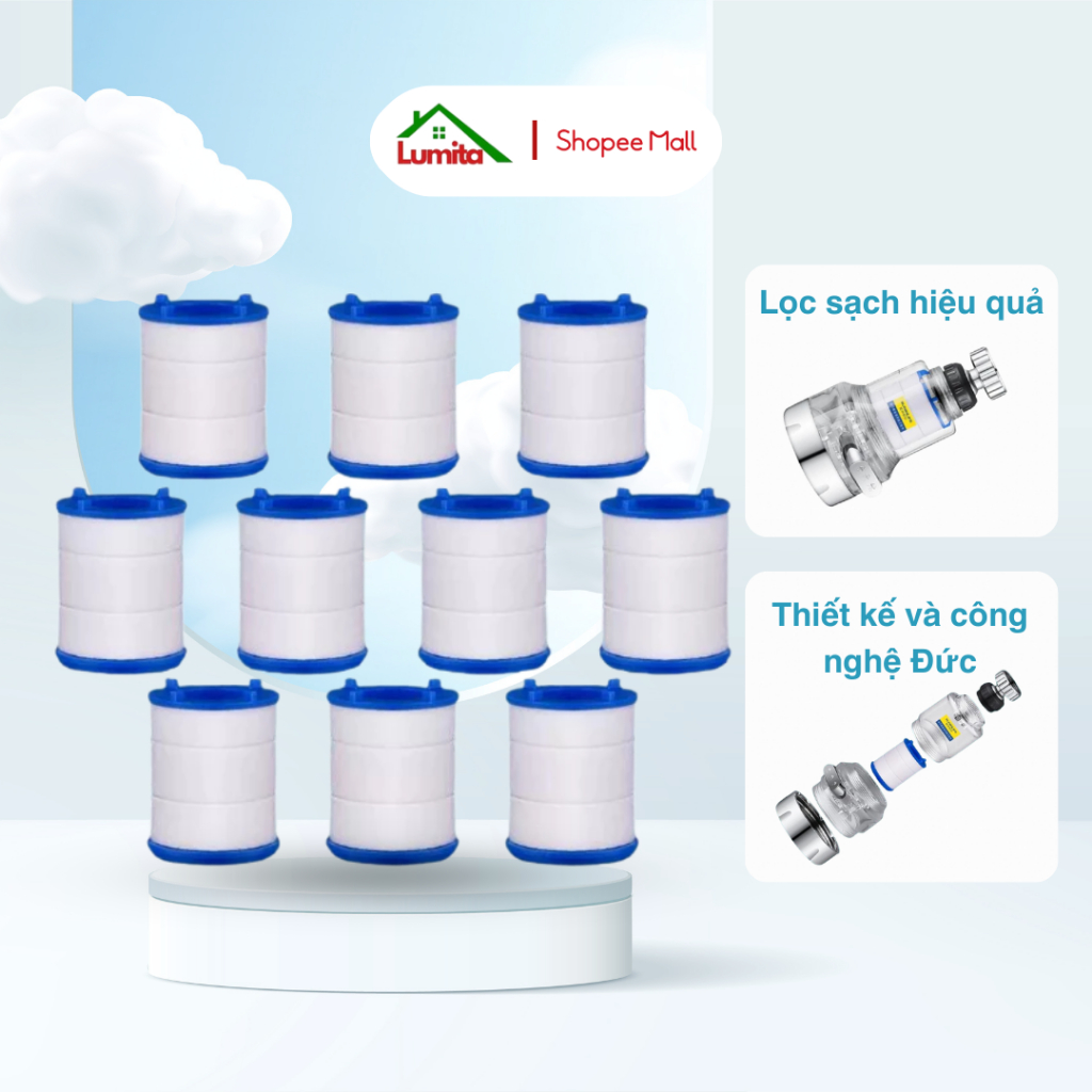 Combo 10 lõi lọc nước LUMITA đầu lọc nước rửa bát, vòi rửa chén tăng áp ...