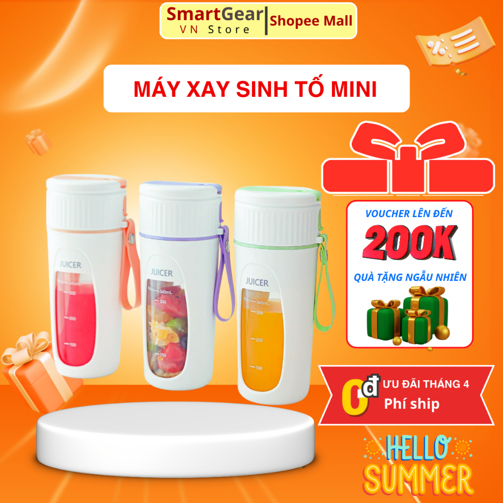 Máy Xay Sinh Tố SMARTGEAR, Máy Xay Cầm Tay Mini Dung Tích 340ml - Cốc ...
