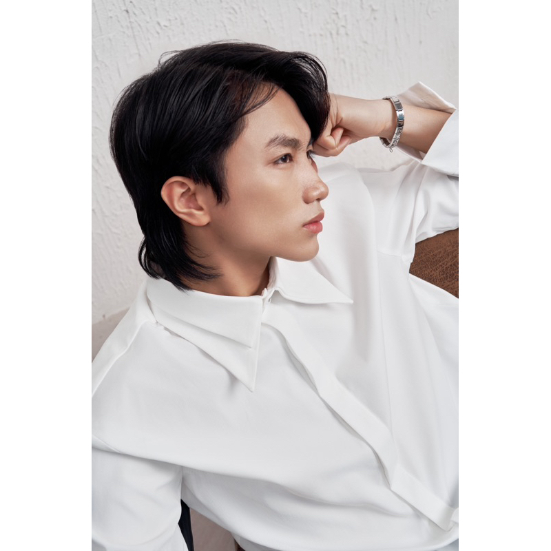 Áo sơ mi nam dài tay Cổ Kép 2 màu đen trắng thiết kế Form rộng thoáng mát HUGAN STORE | Shopee ...