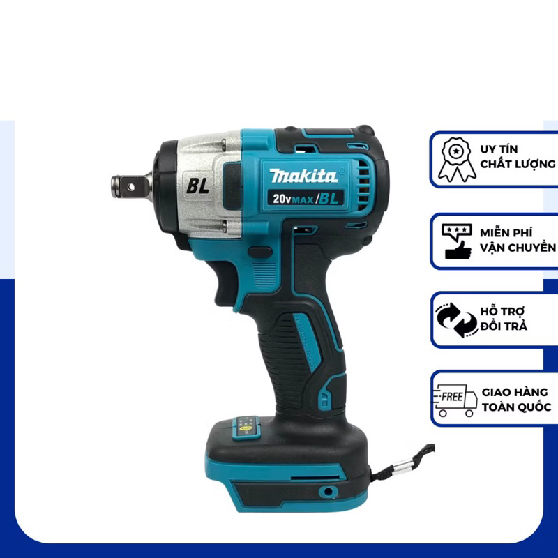 Thân máy siết bulong Makita 380Nm chân pin phổ thông 4cm hàng cao cấp động cơ không chổi than ...