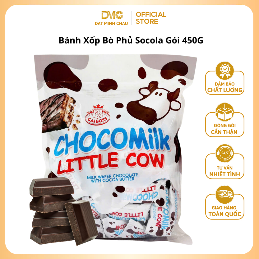 Bánh Socola Xốp Bò CaiBoss Nhân Kem Thơm Ngon Gói 450 gram | Shopee ...