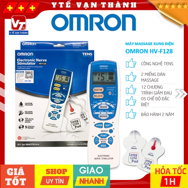 Máy Massage Xung Điện 2 Miếng Dán Omron HV-F128 (F-128) | (Mát xa, Massa) - BẢO HÀNH 2 NĂM ...