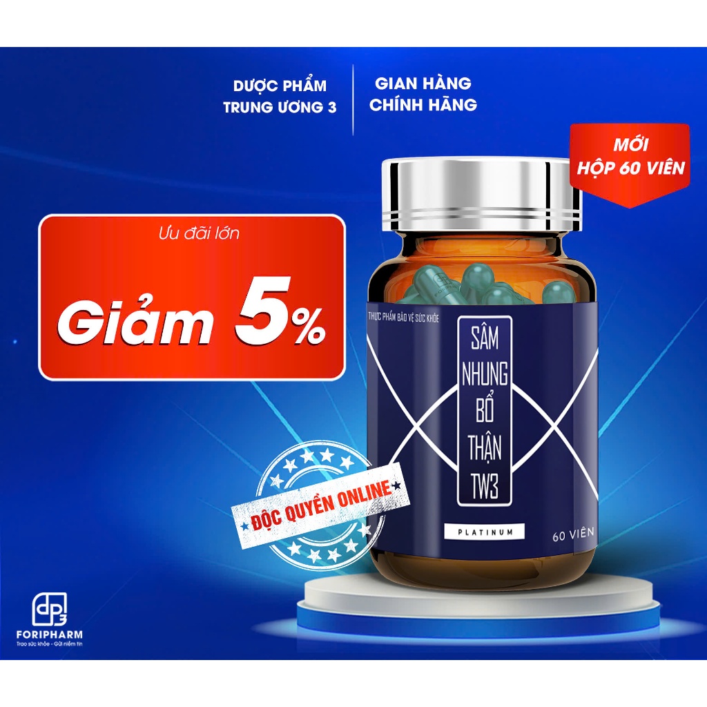 SÂM NHUNG BỔ THẬN TW3 PLATINUM Mới – Hộp 60 viên | Shopee Việt Nam
