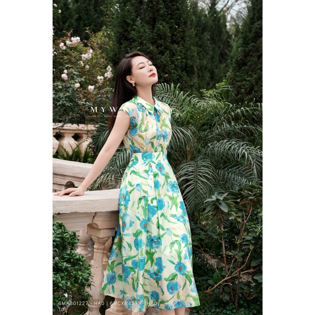 Set Dạo Phố Nữ M Y WAY Tay Chờm Họa Tiết Hoa Cao Cấp 6MAB01227 - HA0 ...