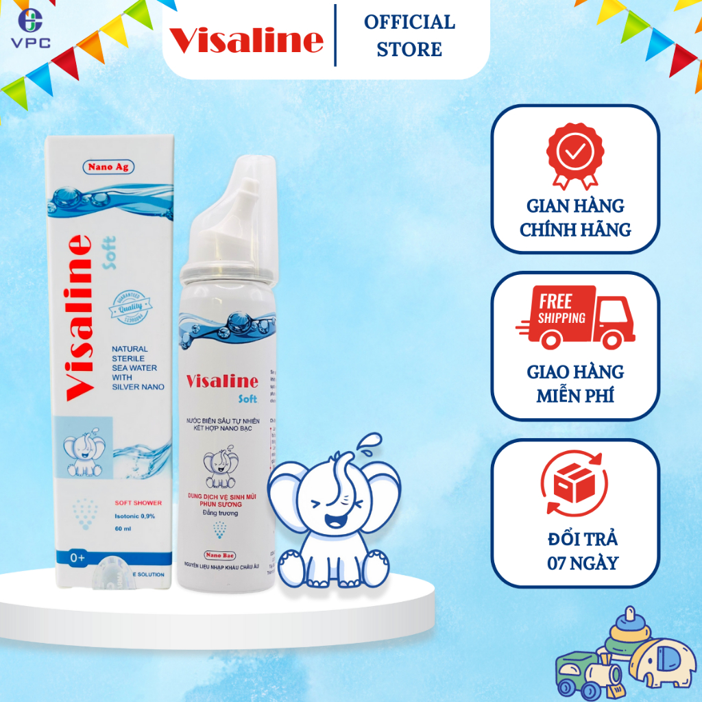 Combo 2 Bình xịt phun sương VISALINE SOFT 0,9% - Vệ sinh mũi hàng ngày ...