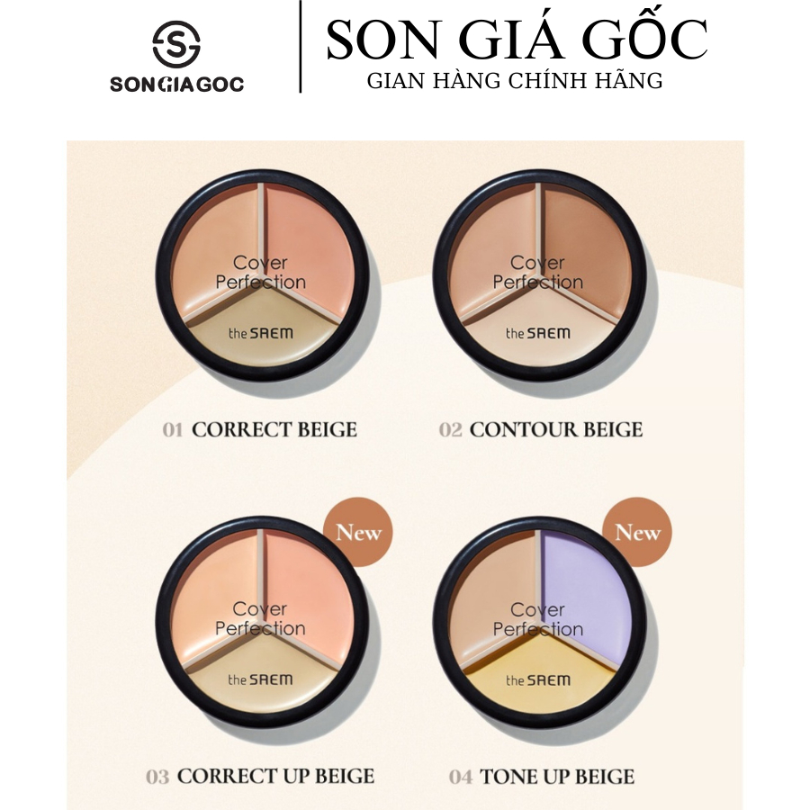 Triệt Sắc The Saem Cover Triple Pot Concealer, Che Khuyết Điểm triệt sắc The saem | Shopee Việt Nam