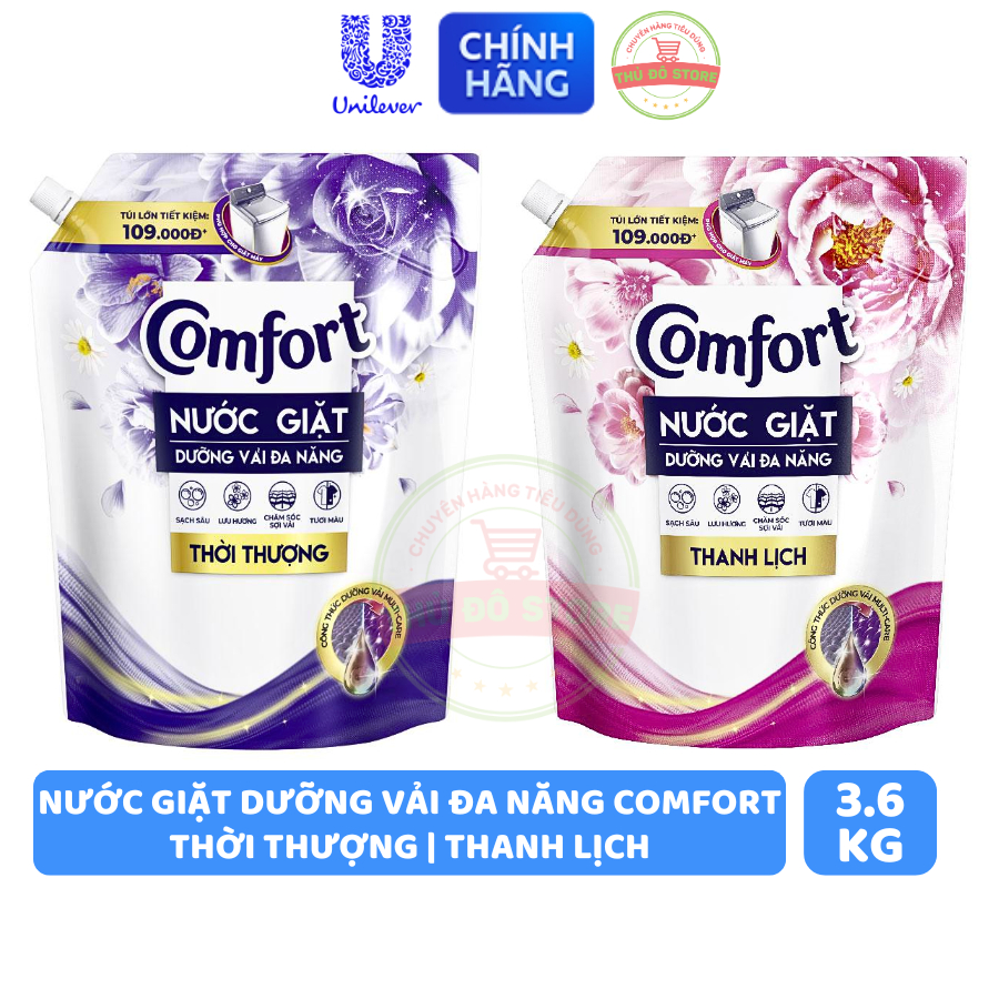 Nước Giặt Comfort Dưỡng Vải Đa Năng Sạch Thơm Tươi Màu - Túi 3.6KG ...
