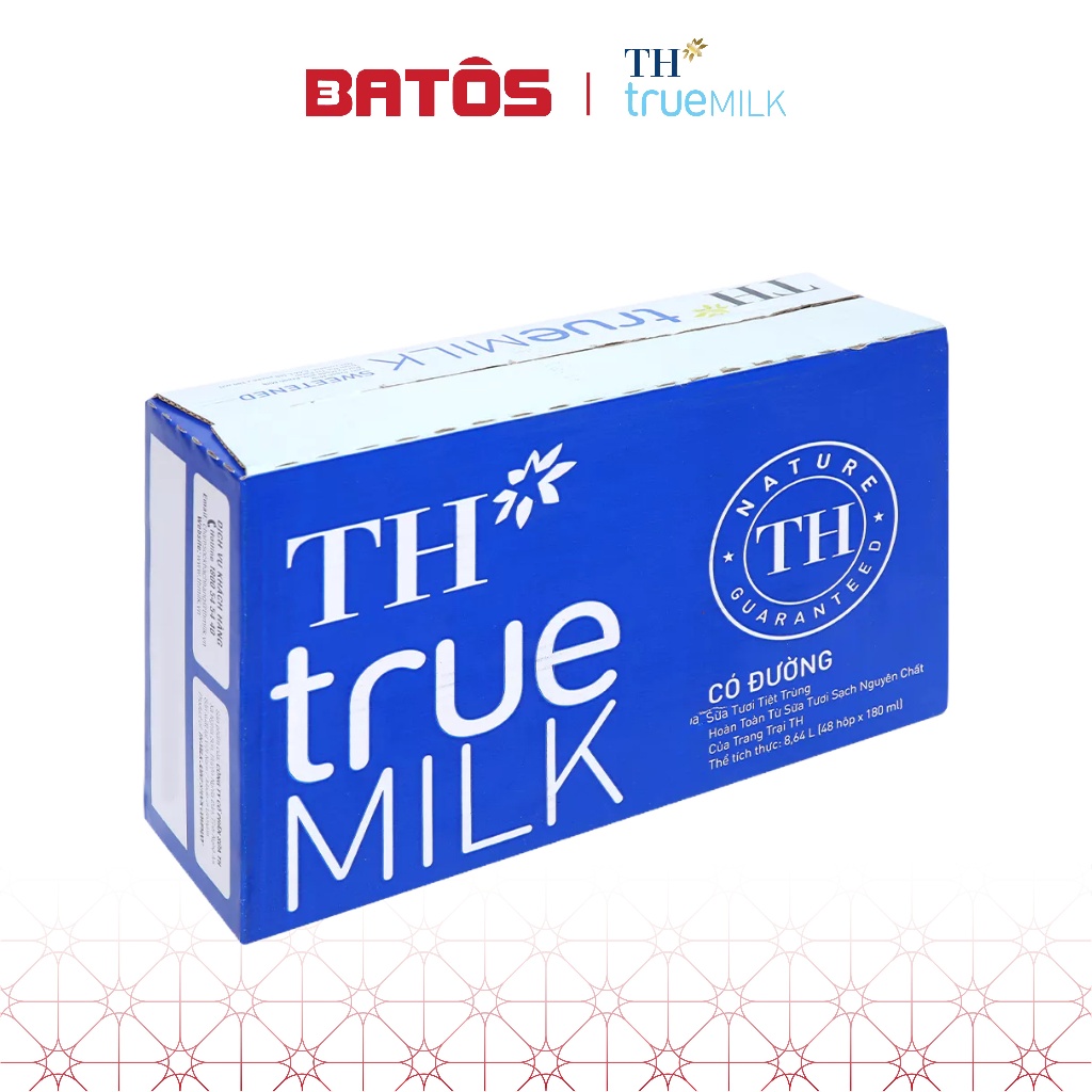 Thùng 48 hộp sữa tươi tiệt trùng TH true MILK có đường 180 ml (180 ml x 48) | Shopee Việt Nam