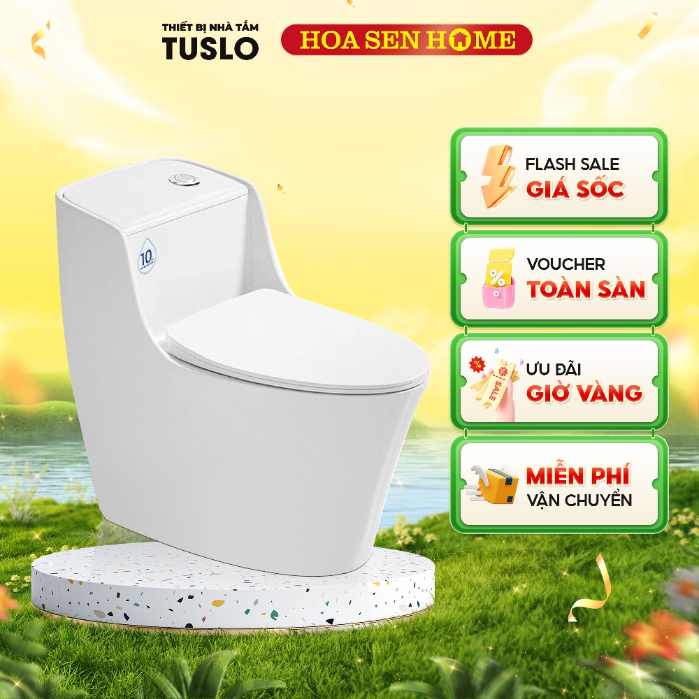 Bồn cầu trứng một khối TUSLO PRO COCT009 xả xoáy nhiều mạnh mẽ, tiết ...