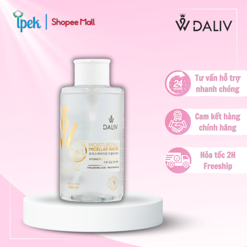 [Đơn 299k Tặng 1 túi mỹ phẩm] Nước tẩy trang Daliv Micellar tinh chất ...