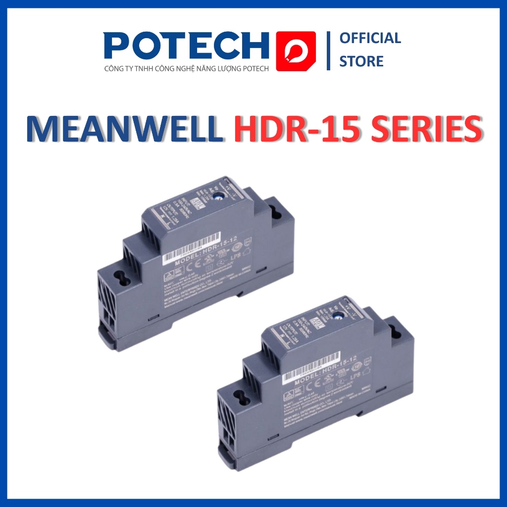 [CHÍNH HÃNG] Bộ nguồn MEANWELL HDR-15-5, HDR-15-12, HDR-15-24, bộ đổi ...
