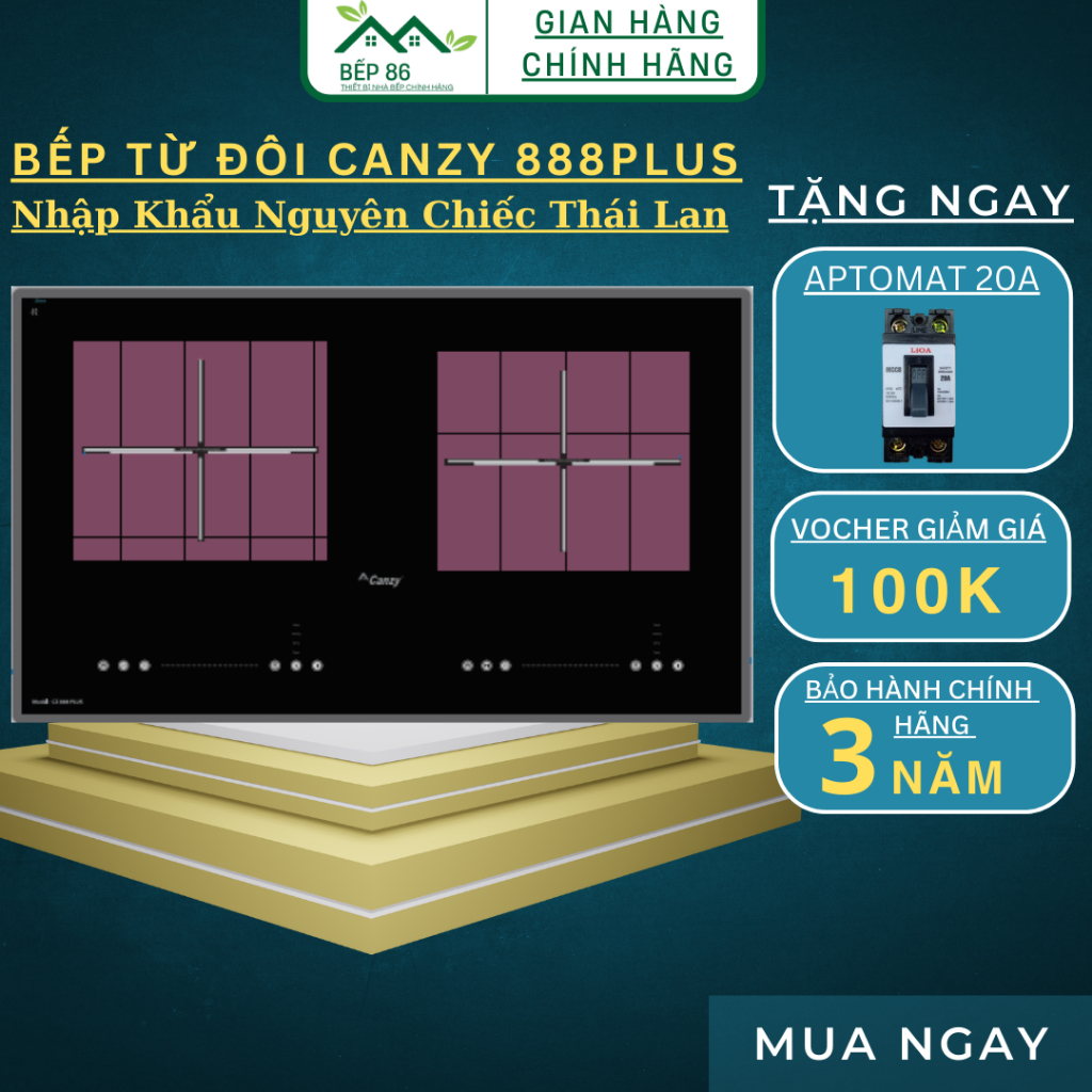 Bếp từ đôi Canzy 888Plus | Nhập khẩu nguyên chiếc Thái Lan | Sôi liu ...