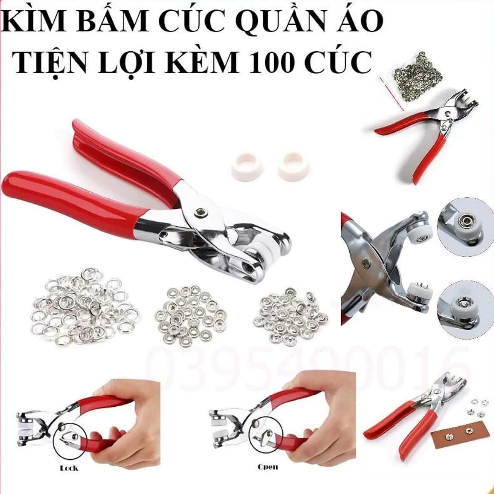 Bộ Kìm Bấm Khuy Cúc Áo Kèm Hộp 100 Chi Tiết Cúc Áo, Dụng Cụ Bấm Khuy Đa Năng 88620 | Shopee Việt Nam