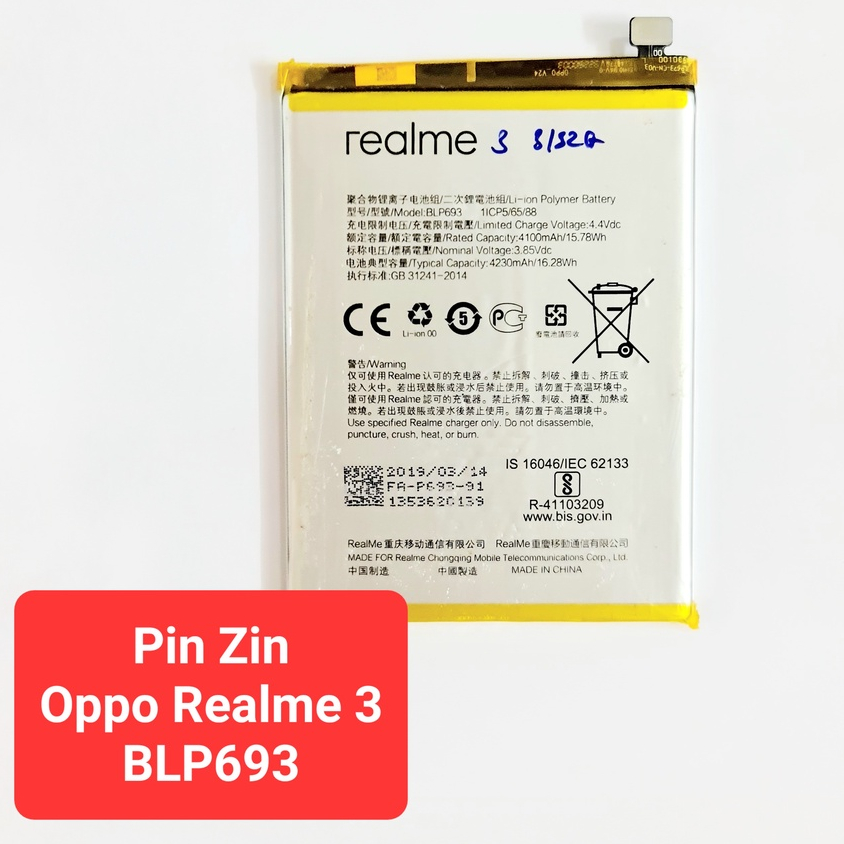 Pin(BLP693) Điện thoại Oppo Realme 3 hàng Zin tháo máy | Shopee Việt Nam