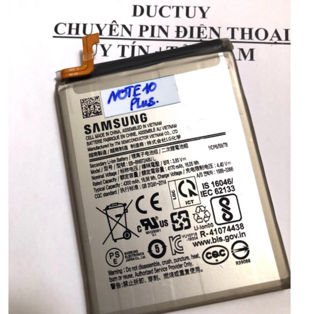 Pin samsung galasy Note 10 plus EB-BN972ABUL pin zin dl4300-3.85v-16 ...