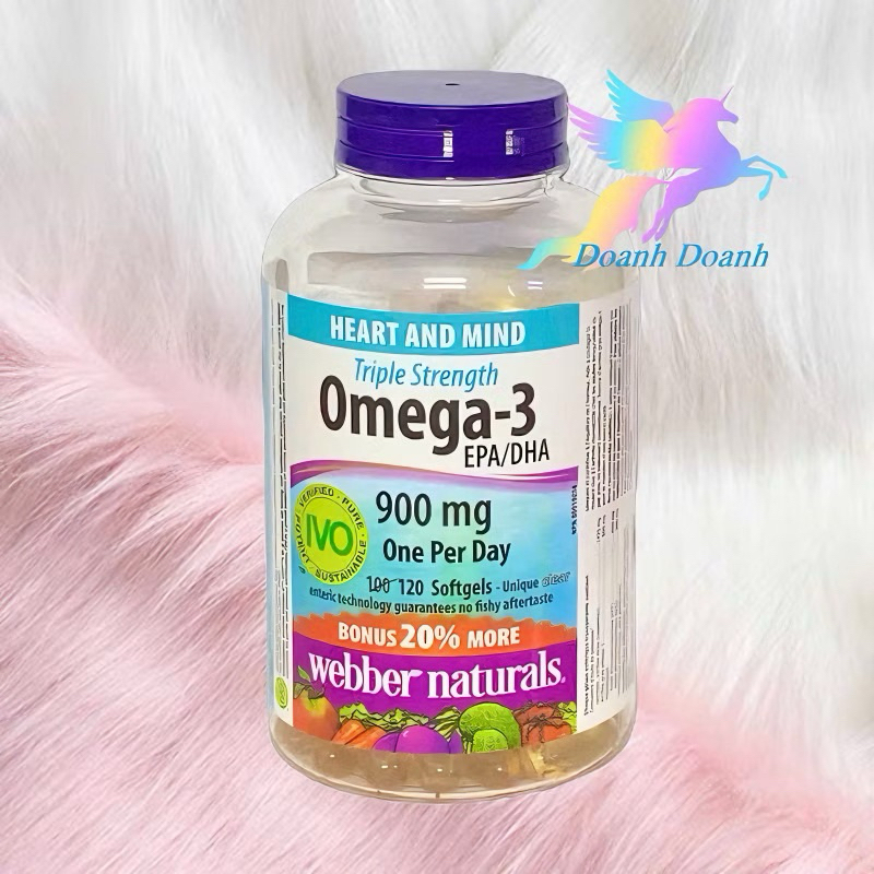 Dầu cá Omega 3 Webber Naturals Triple Strength 900mg CoQ10 DD - 120 ...