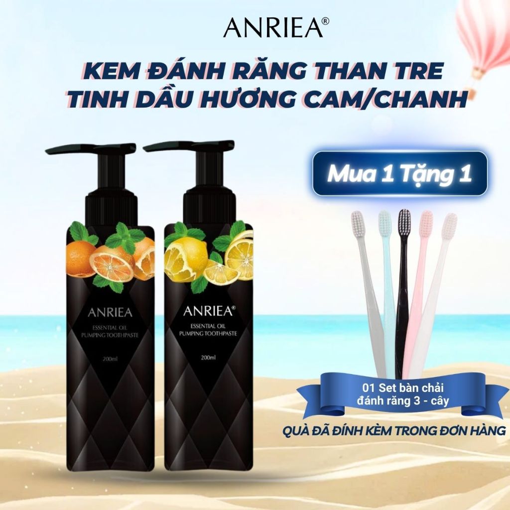 Kem Đánh Răng Than Tre ANRIEA Hỗ Trợ Giúp Làm Sạch Sâu, Đánh Bật Vết Ố ...