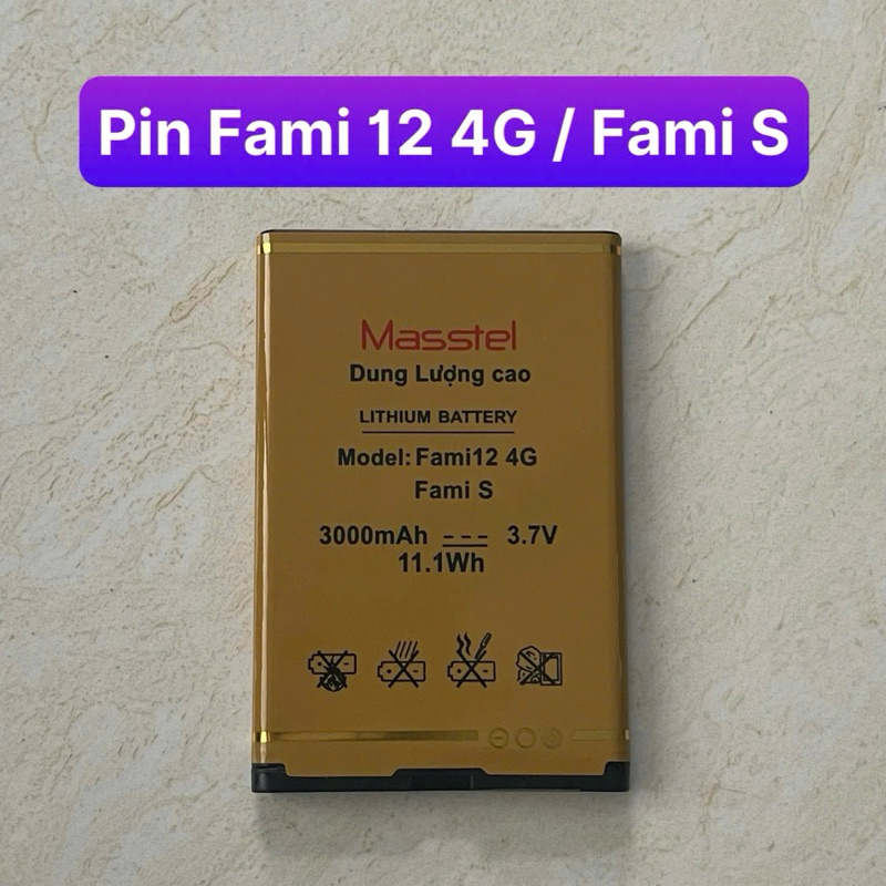 pin masstel Fami 12 / Fami 12 4G / Fami S lắp chung (pin mới) | Shopee ...