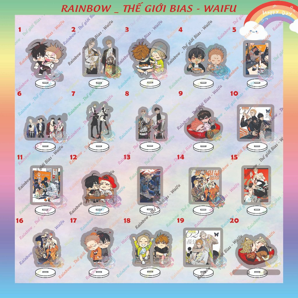 Standee 19 days manga 5cm, mô hình mica 19 days bl | Shopee Việt Nam
