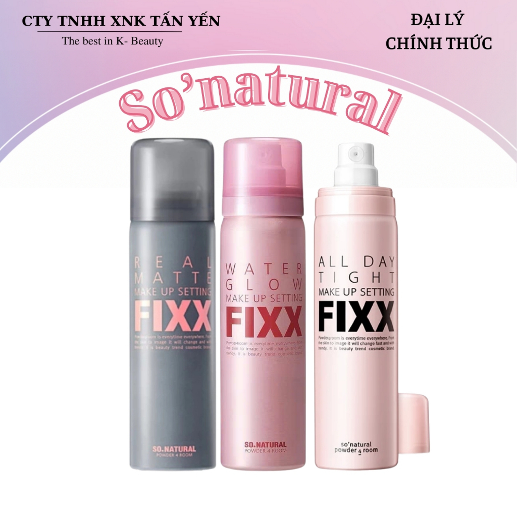 Xịt Khoá Makeup So Natural Fixx All Day Tight Make Up Setting 120ml / Water Real Matte Fixx 75ml ...