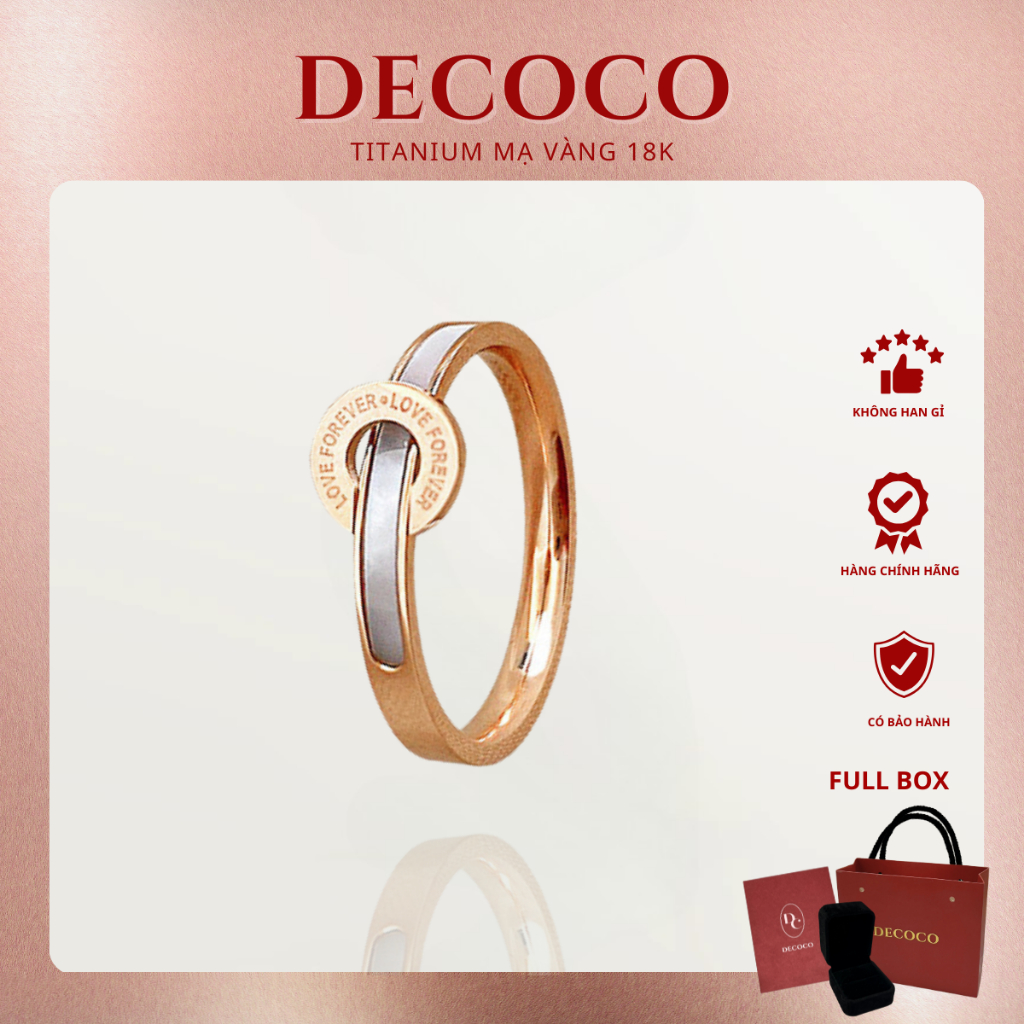 Nhẫn nữ titan DECOCO Forever Love titan không han gỉ - Nhẫn nữ basic ...