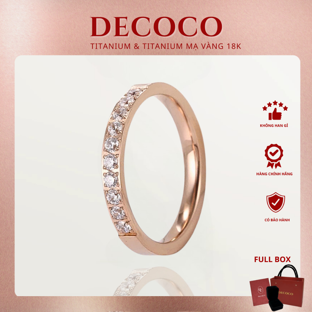 Nhẫn nữ titan DECOCO Venora không han gỉ - Nhẫn titan nữ ( kèm Túi giấy ...