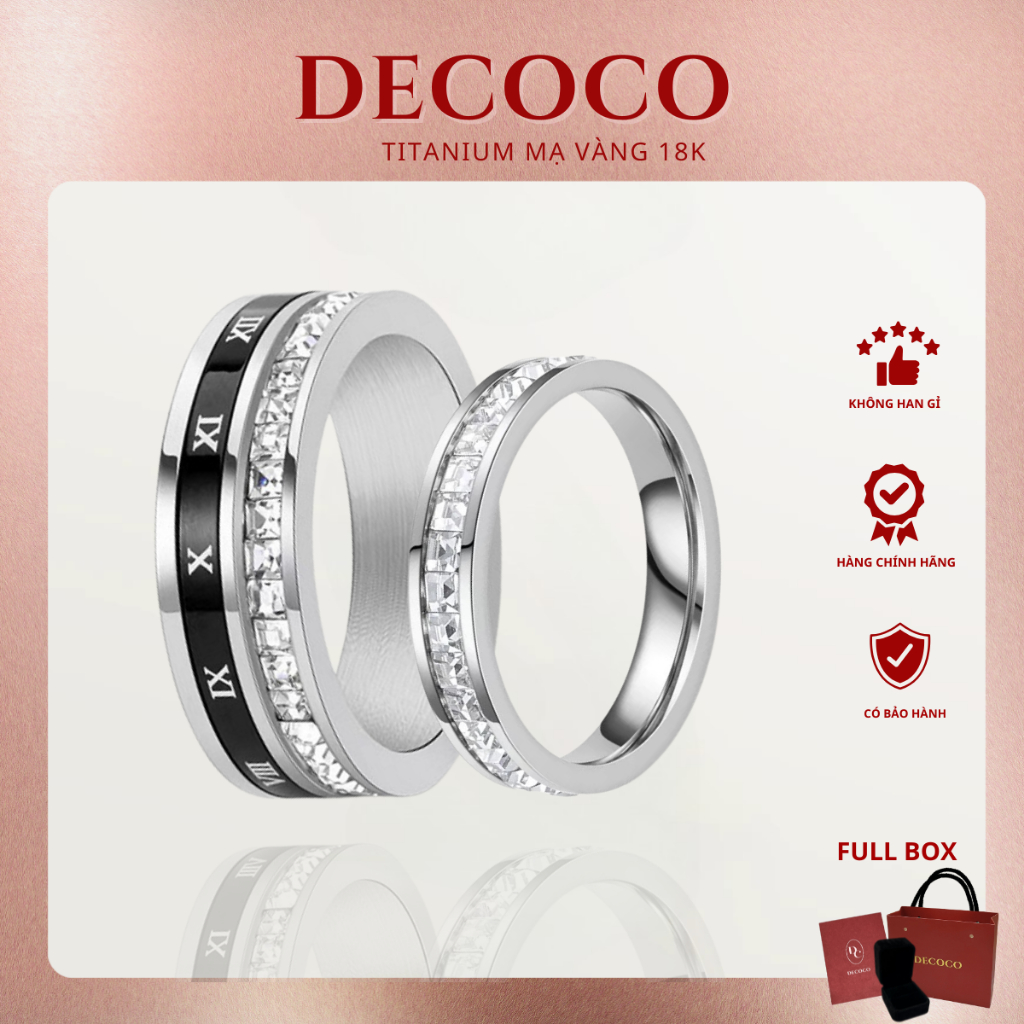Nhẫn đôi nam nữ EMBLISS DECOCO Ring Silver - Nhẫn Cặp Nam Nữ DECOCO ...