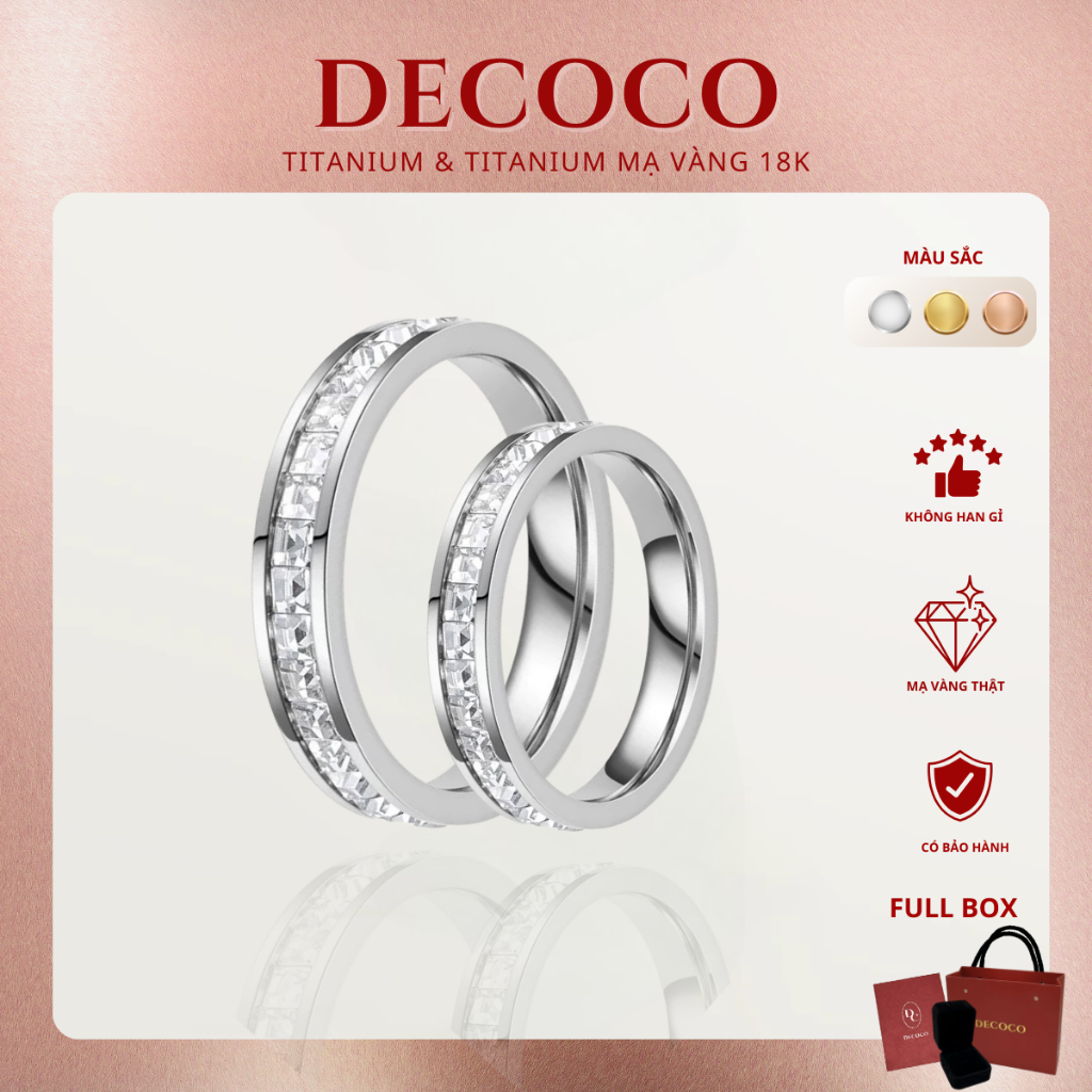 Nhẫn đôi nam nữ EMBRACE DECOCO Ring Silver Gold Rose Gold - Nhẫn Cặp ...