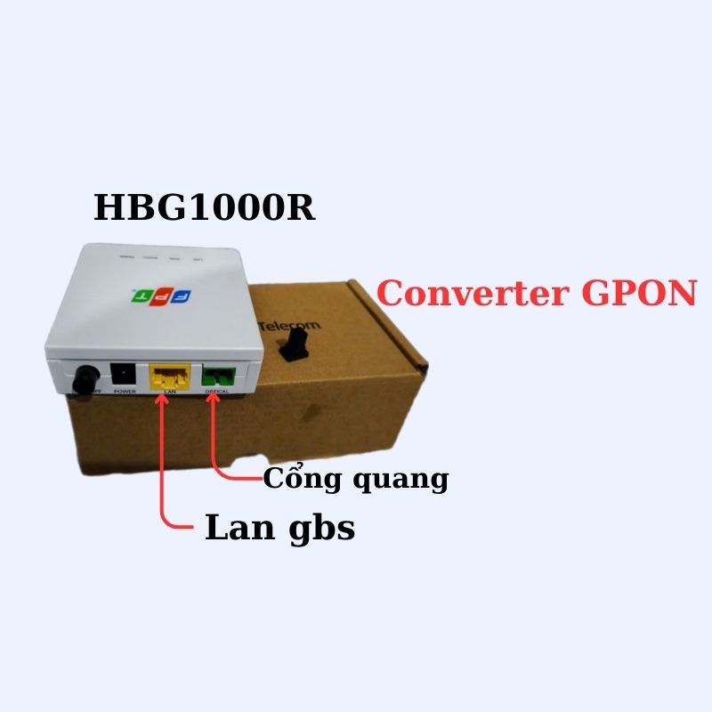 Bộ chuyển đổi quang điện GPON HBG1000R FPT, converter gpon, lan gigabit ...