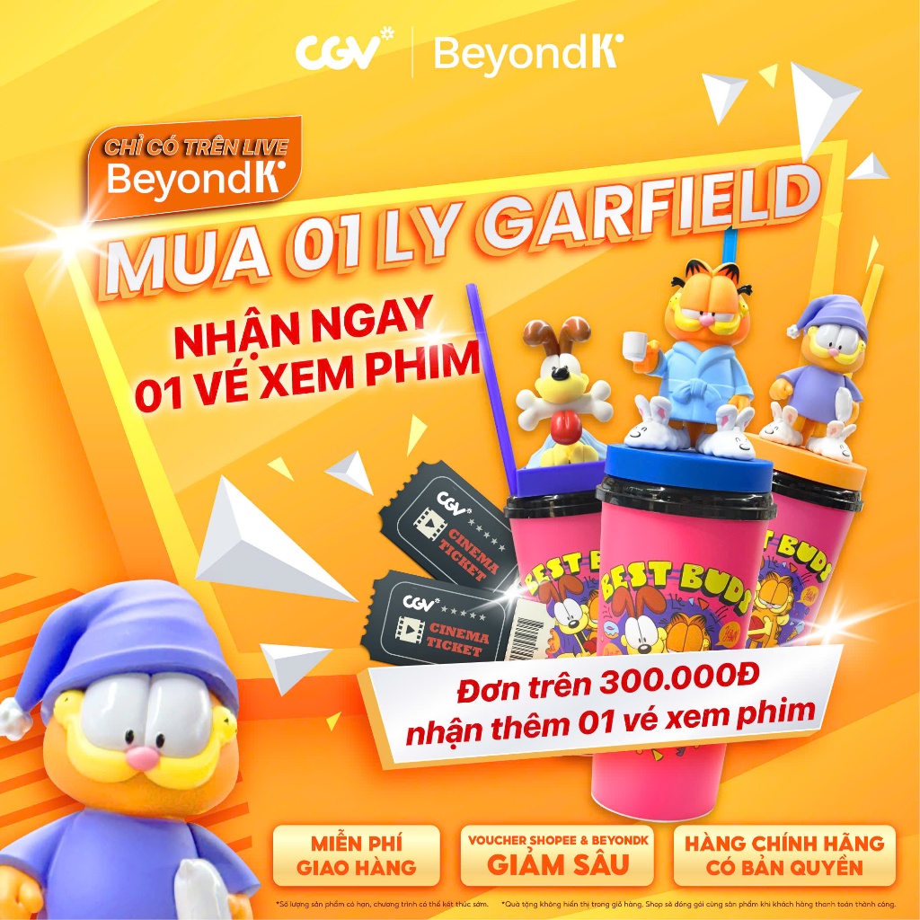 Ly GARFIELD BEST BUDS 2025 CGV Cinemas Vietnam dung tích 946ml. | Shopee Việt Nam