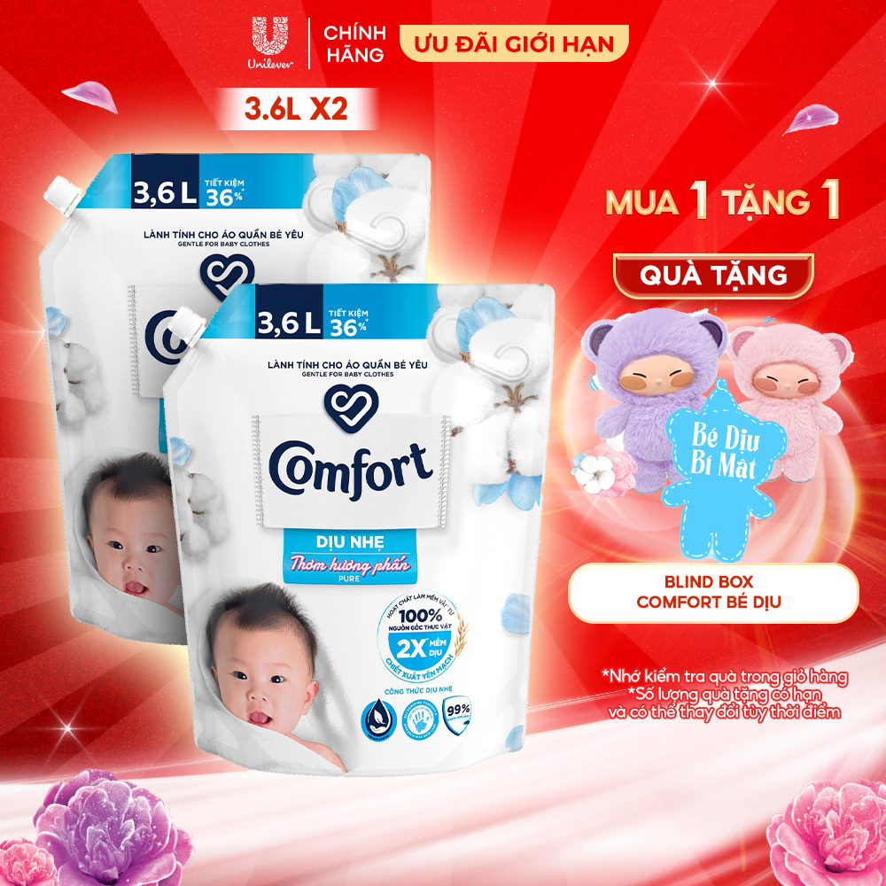 Combo 2 Túi Nước Xả Vải Comfort Dịu Nhẹ 3,6L | Shopee Việt Nam