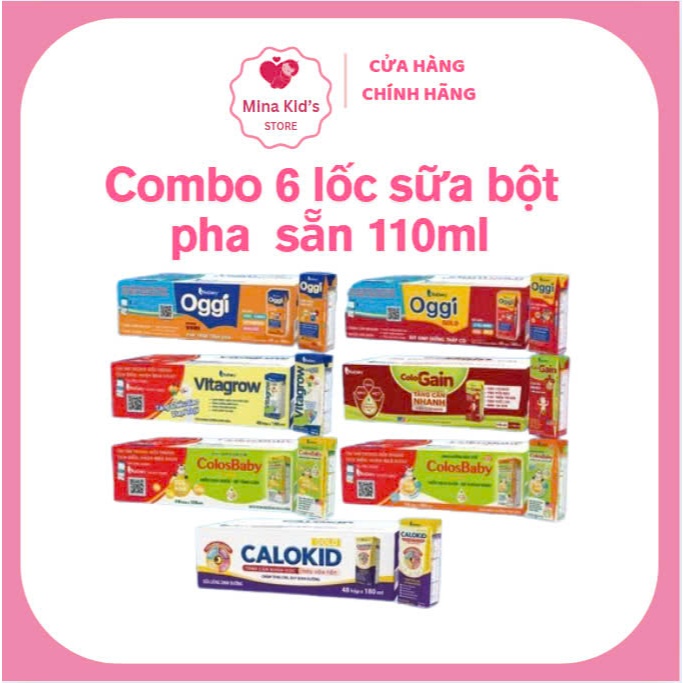 6 lốc sữa Colos DHA / colosbaby Gold / IQ,/ Gain / oggi 110ml lốc 4hộp ...