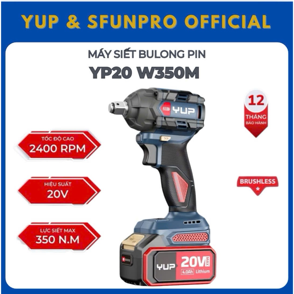 Máy Siết Bulong Pin YUPAI YP20 W350M | Shopee Việt Nam