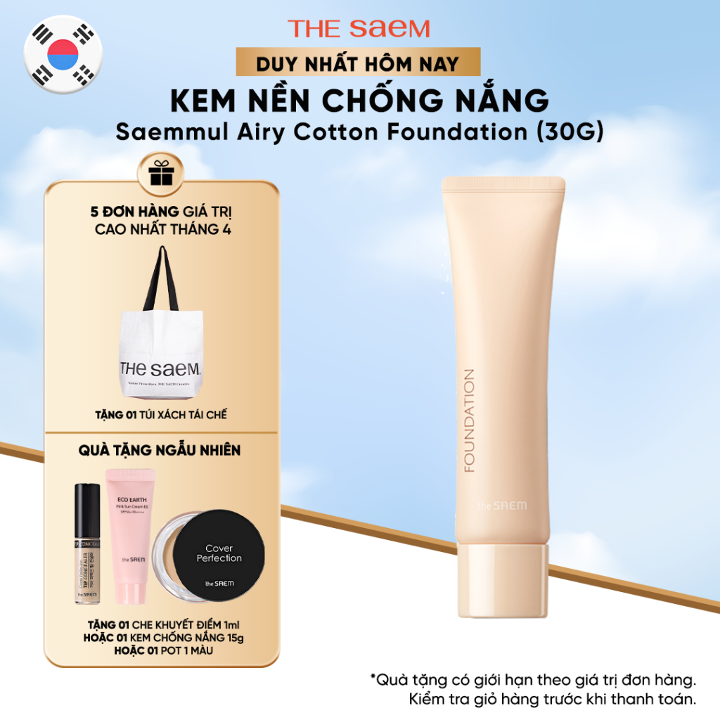 [the SAEM Official] Kem Nền Chống Nắng the SAEM Saemmul Airy Cotton ...