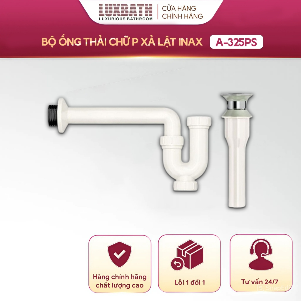 Bộ Ống Thải Lavabo Chữ P Xả Lật Inax A-325PS – Nhựa Bền, Dễ Lắp, Chính ...