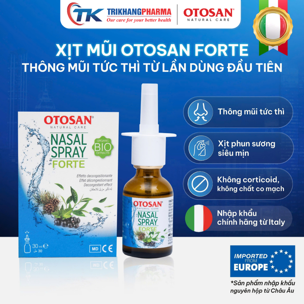 Xịt Mũi Otosan Nasal Spray Forte Lọ 30ml Giảm Ngay Tắc Nghẹt Chảy Nước ...