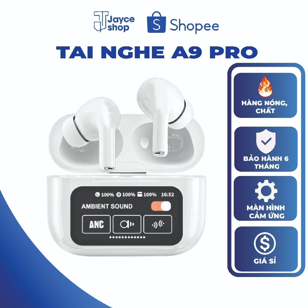 Tai Nghe Bluetooth A9 Pro Có Màn Hình Led Cảm Ứng Cực Xịn, Thao Tác Đơn ...