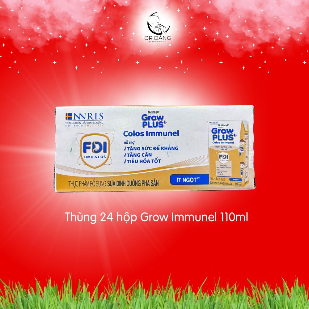 [Bác sĩ Đăng] Growplus Colos Immunel (Grow vàng) Thùng 24 hộp 110ml sữa ...