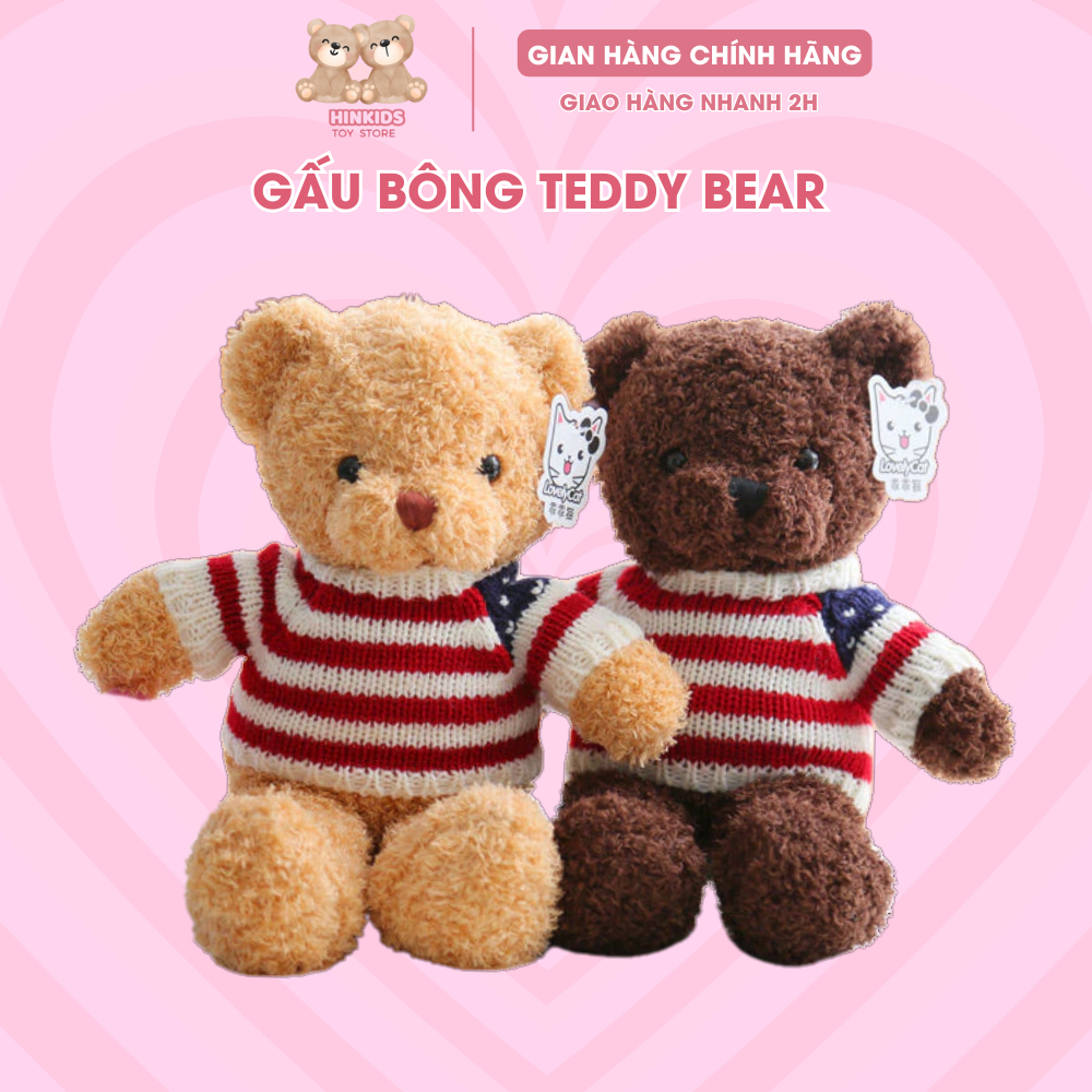 Gấu bông TEDDY BEAR cao cấp cho bé, Thú nhồi bông Teddy lông xù mịn ...