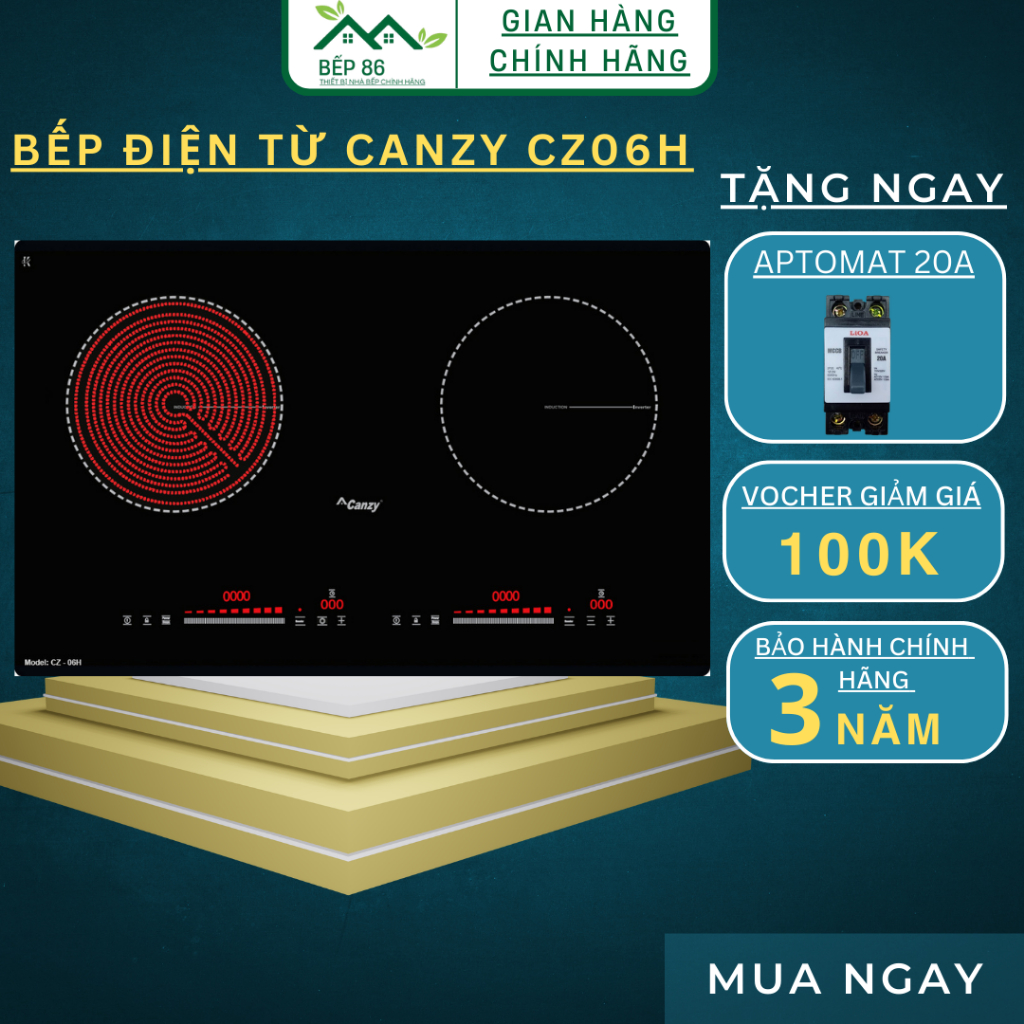Bếp điện từ Canzy 06H | mâm nhiệt EGO HILIGHT 02 vòng nhiệt | Bảo hành ...