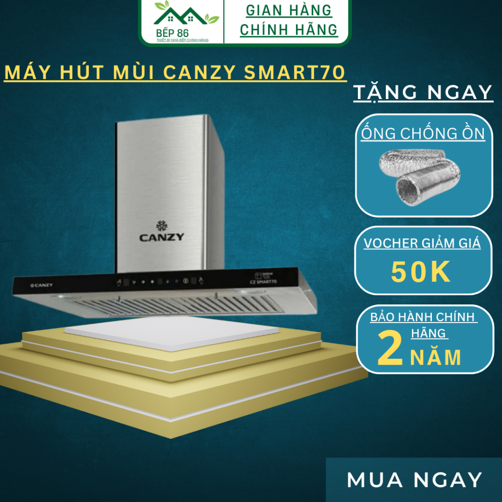 Máy hút mùi CANZY Smart70 | Công suất 1400m3/h | Hút mùi chữ T | Bảo hành 2 năm | Shopee Việt Nam