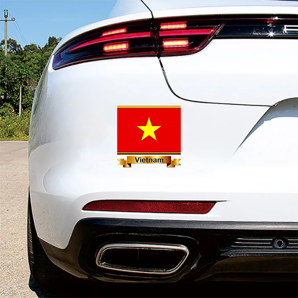 Miếng Sticker Hình Cờ Việt Nam Yêu nước Decan Xe Oto, Xe Máy, dán trang ...