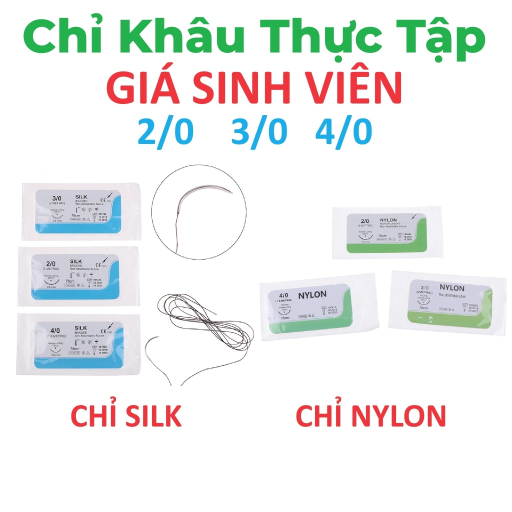 [Giá SVien] Chỉ Nylon Và Chỉ Silk Dành Cho Sinh Viên Thực Hành Tập Khâu ...